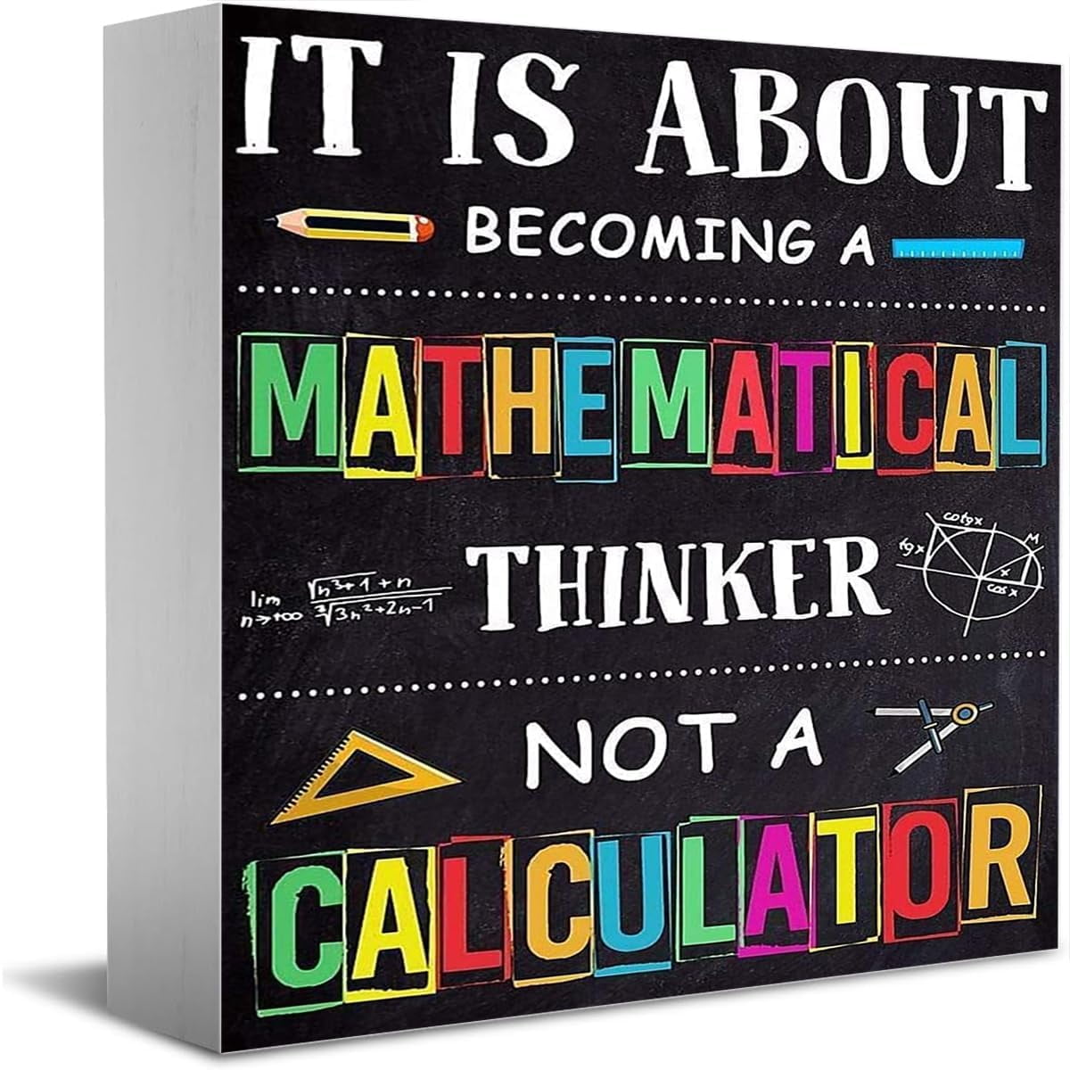 Wood Box Sign 7x7 Inch Mathematics Class Vintage Becoming A ...
