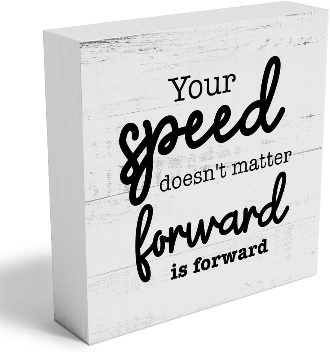 Wood Box Sign 7x7 Inch Motivational Gifts Farmhouse Wood Block Wooden ...