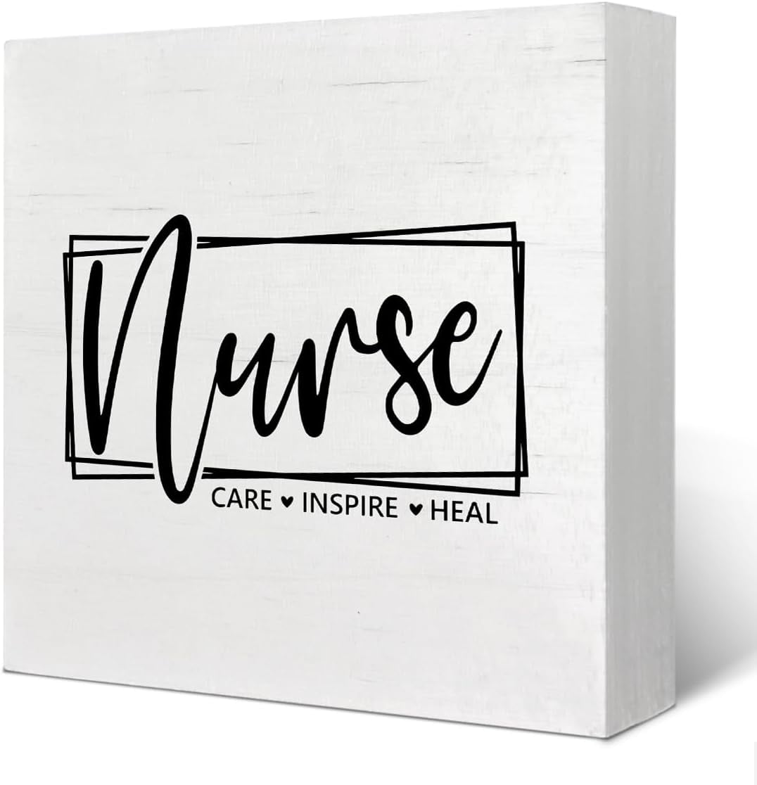 Wood Box Sign 7x7 Inch Nurse Gifts For Women Nurse Office Decor Nurses ...