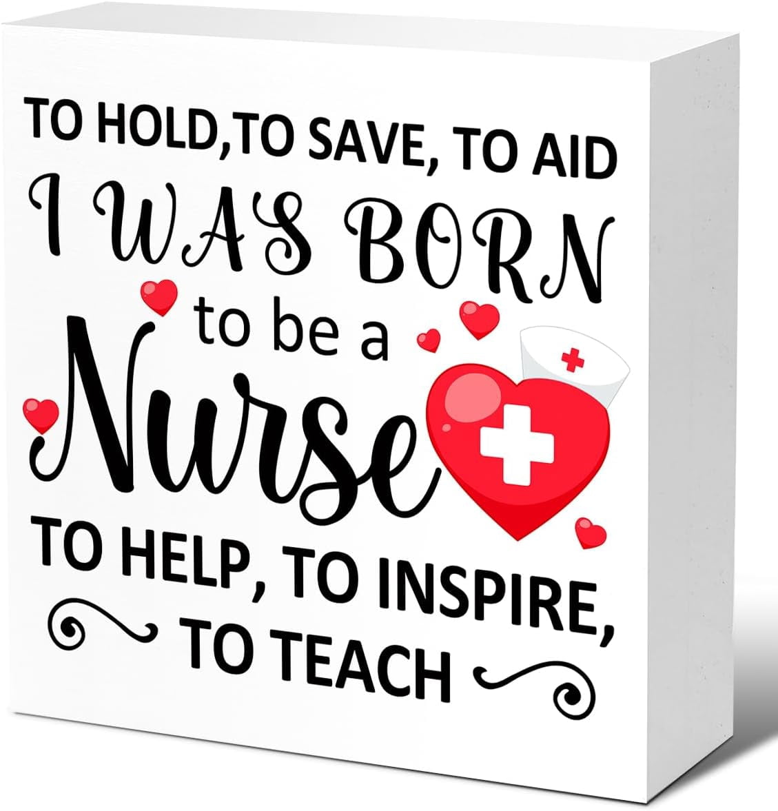 Wood Box Sign 7x7 Inch Nurse Week Gift Ideas Funny Nurse Office Desk ...