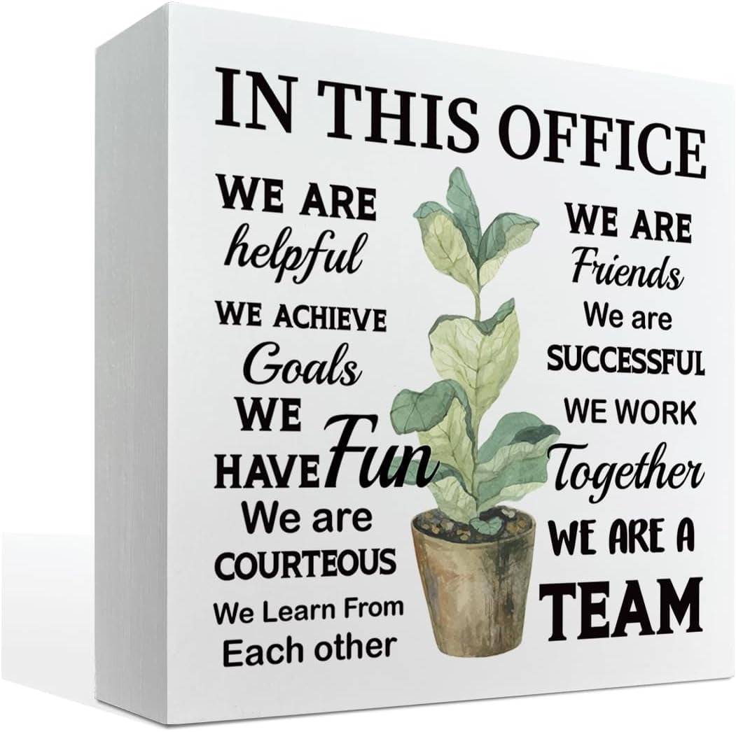 Wood Box Sign 7x7 Inch Office Decor In This Office Sign Box Sign ...