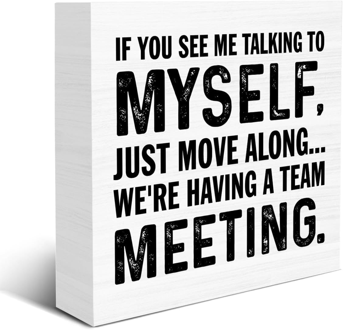 Wood Box Sign 7x7 Inch Office Wood Box Sign Rustic Office Desk Signs If ...