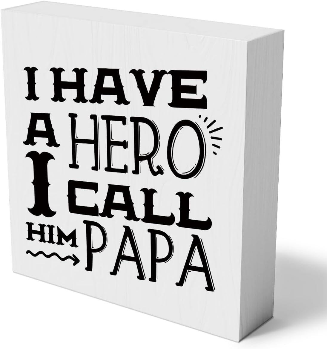 Wood Box Sign 7x7 Inch Papa Wooden Box Sign Home Wall Decor Rustic I ...
