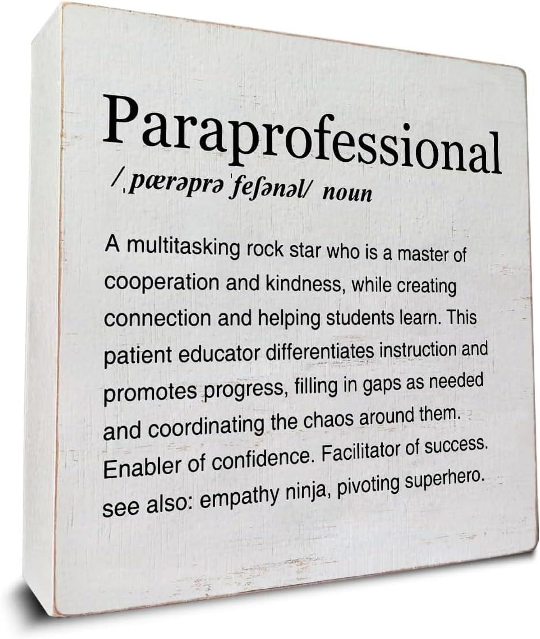 Wood Box Sign 7x7 Inch Paraprofessional Gifts Paraprofessional ...