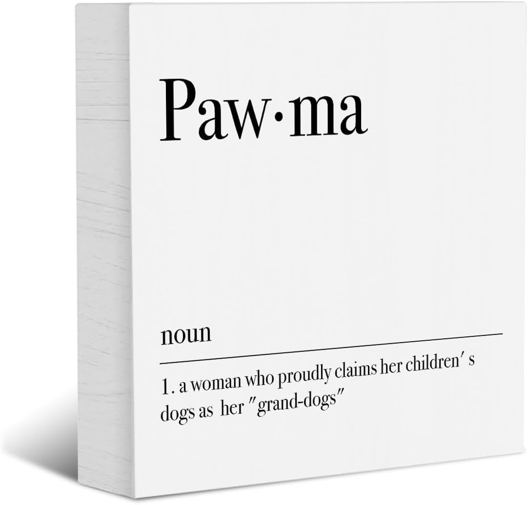 Wood Box Sign 7x7 Inch Paw Ma Definition Decorative Wooden Box Sign Dog ...