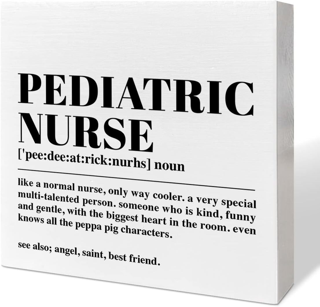 Wood Box Sign 7x7 Inch Pediatric Nurse Thank You Appreciation Gifts For ...