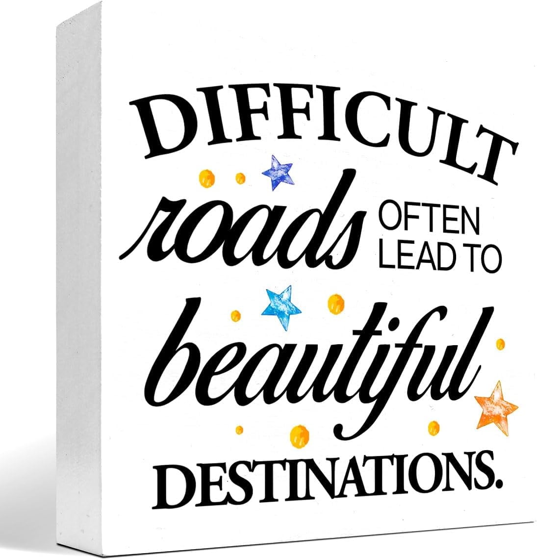 Wood Box Sign 7x7 Inch Positive Wood Box Sign Desk Decor Difficult ...