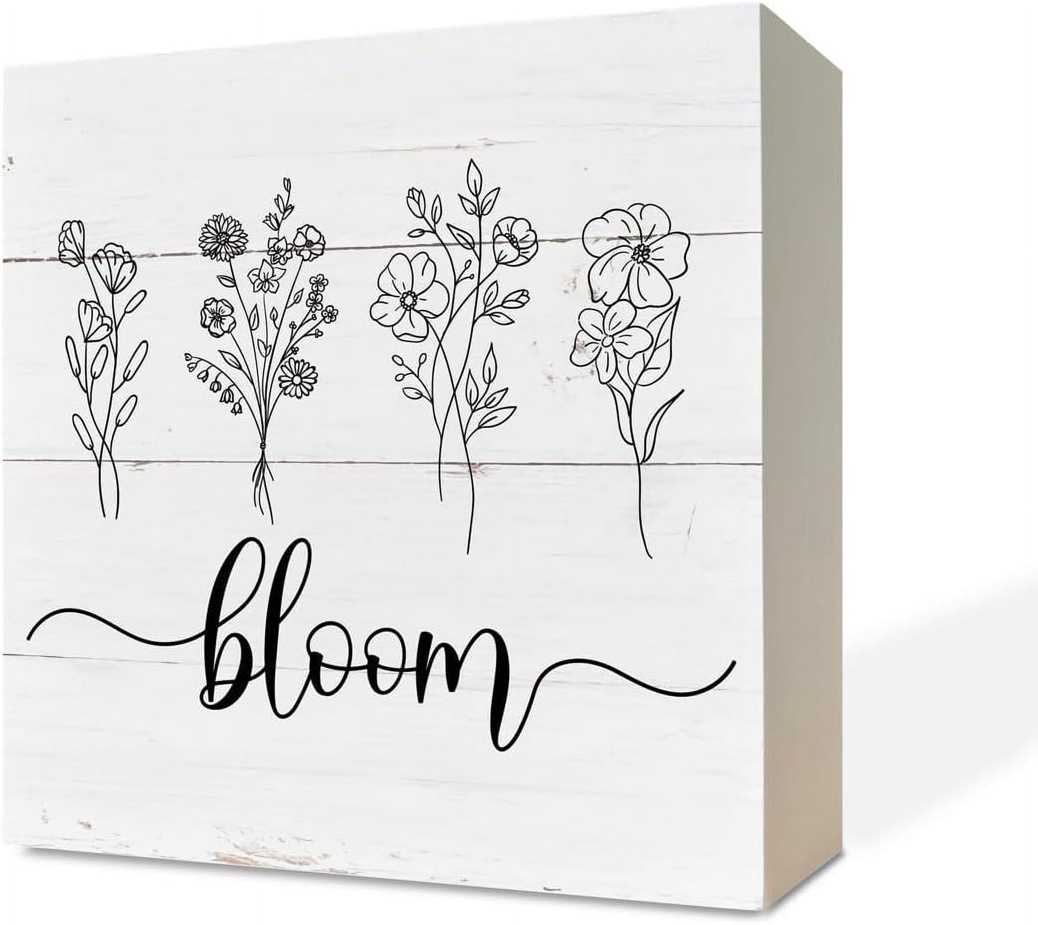 Wood Box Sign 7x7Inch Simply Said Bloom Sign Spring Wood Sign Wooden ...