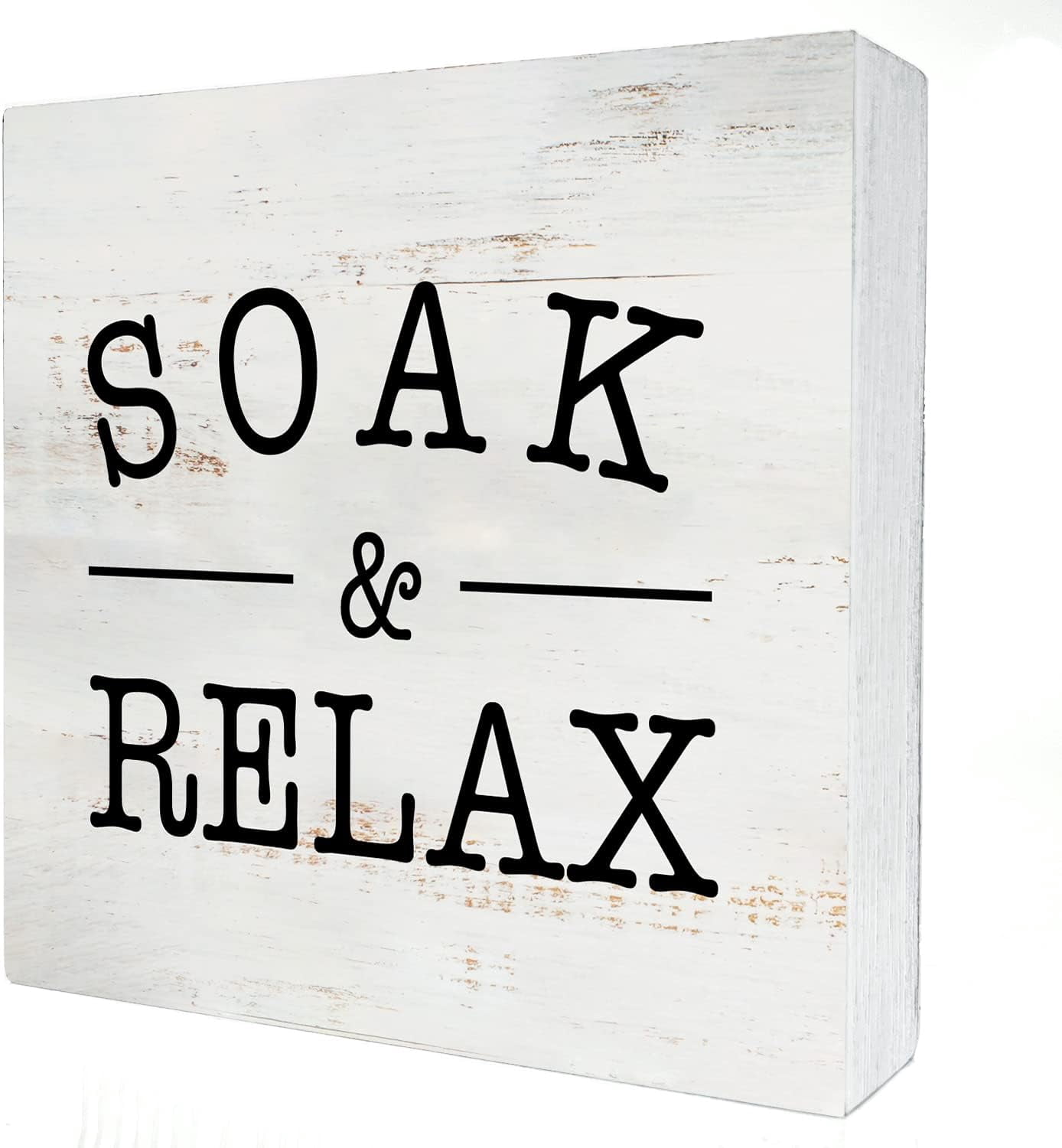 Wood Box Sign 7x7 Inch Soak & Relax Wood Box Sign Home Decor Rustic ...