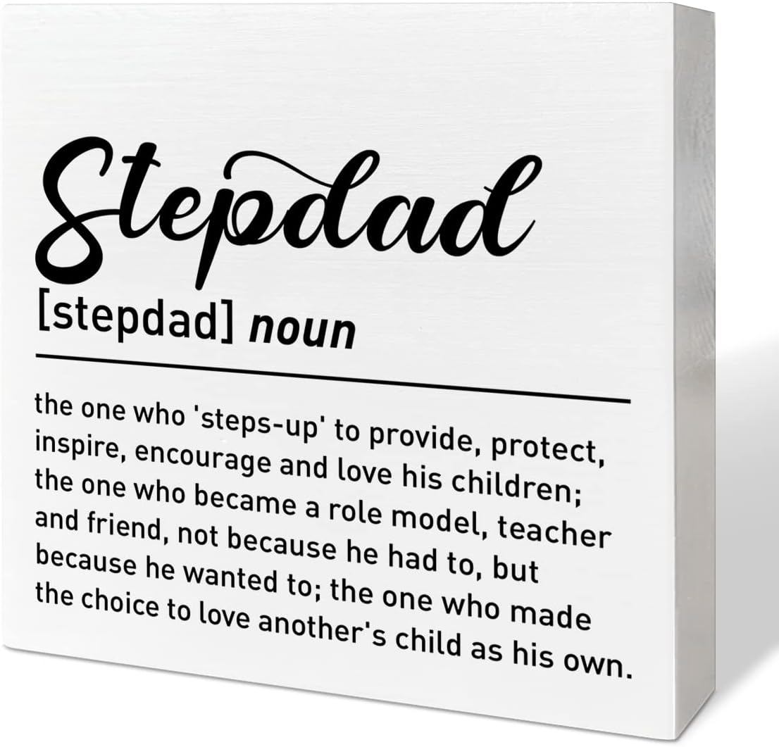 Wood Box Sign 7x7 Inch Stepdad Gifts From Daughter Son Stepdad Gifts ...