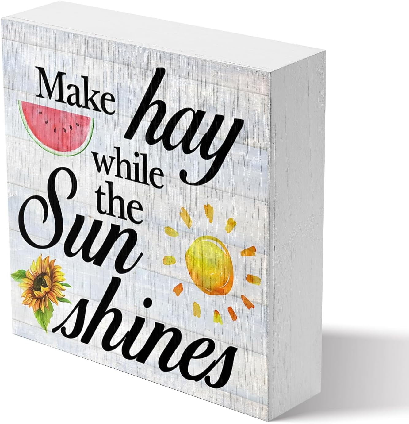 Wood Box Sign 7x7 Inch Summer Make Hay While The Sun Shines Wooden Box ...
