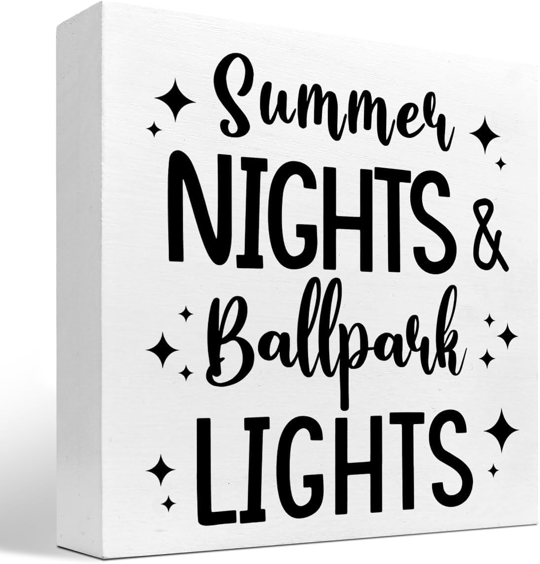 Wood Box Sign 7x7 Inch Summer Nights And Ballpark Lights Wood Box Sign ...