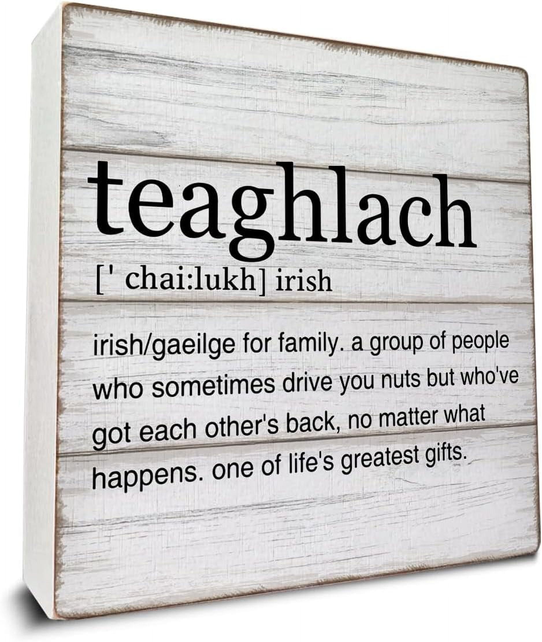 Wood Box Sign 7x7 Inch Teaghlach Definition Art Wooden Box Sign ...