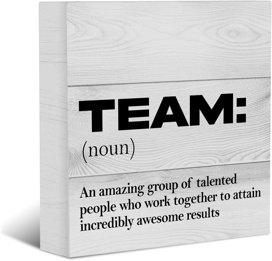 Wood Box Sign 7x7 Inch Team Definition Office Decor Signs Plaques ...