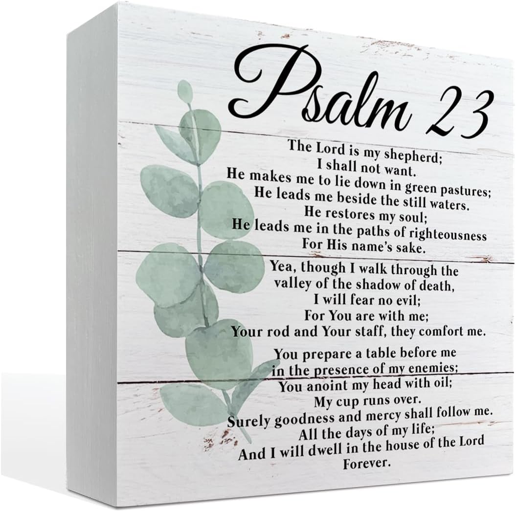 Wood Box Sign 7x7Inch Christian Decor Tabletop Decor Christian Sign ...
