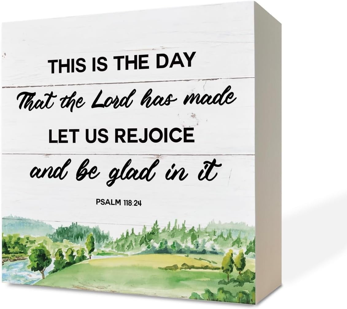 Wood Box Sign 7x7Inch Christian Wood Signs Bible Verse Psalm 11824 This ...