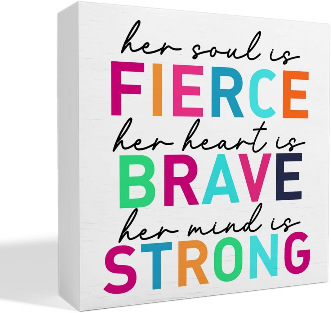 Wood Box Sign 7x7Inch Feminist Inspirational Desk Decor Feminism ...