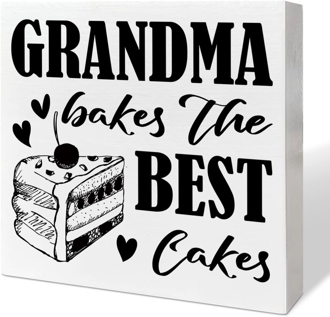Wood Box Sign 7x7Inch Grandma Kitchen Gifts Grandma Christmas Mothers ...