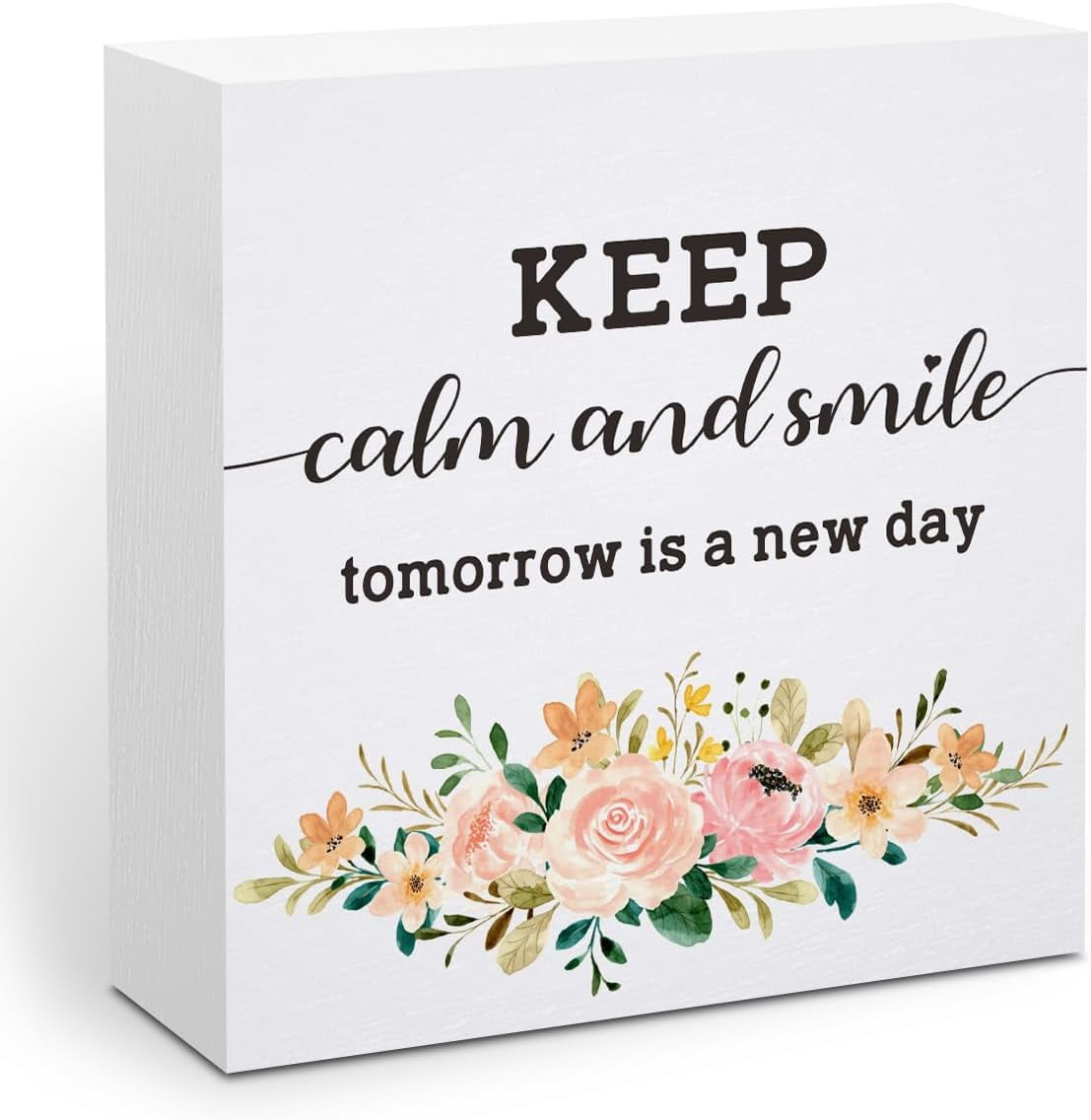 Wood Box Sign 7x7Inch Home Office Decor Wooden Box Sign Motivational ...
