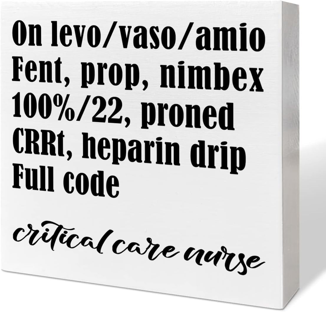 Wood Box Sign 7x7Inch Icu Nurse Gifts Thank You Appreciation Gifts For ...