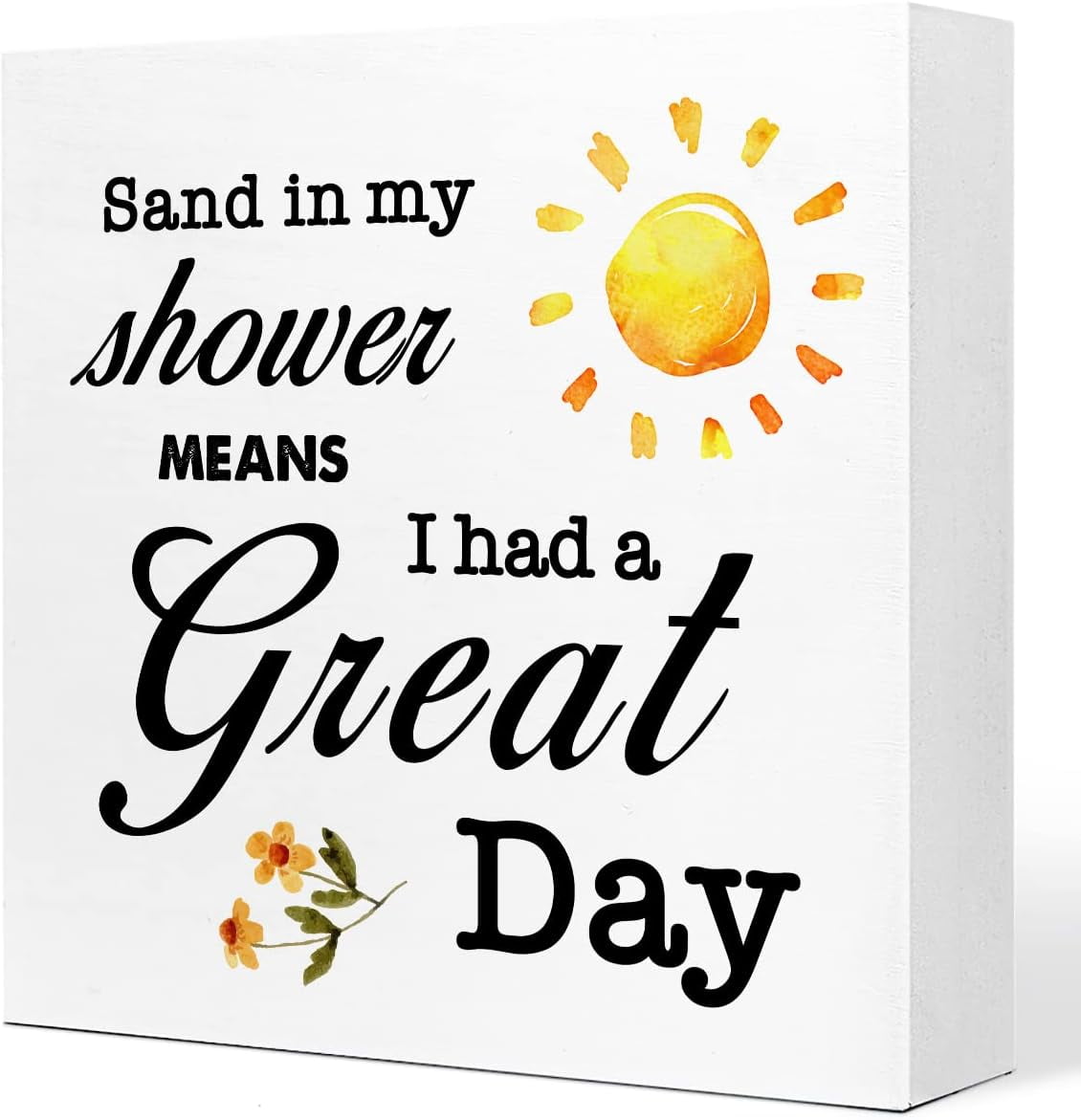 Wood Box Sign 7x7Inch Inspirational Wood Block Sign Desk Decorations ...