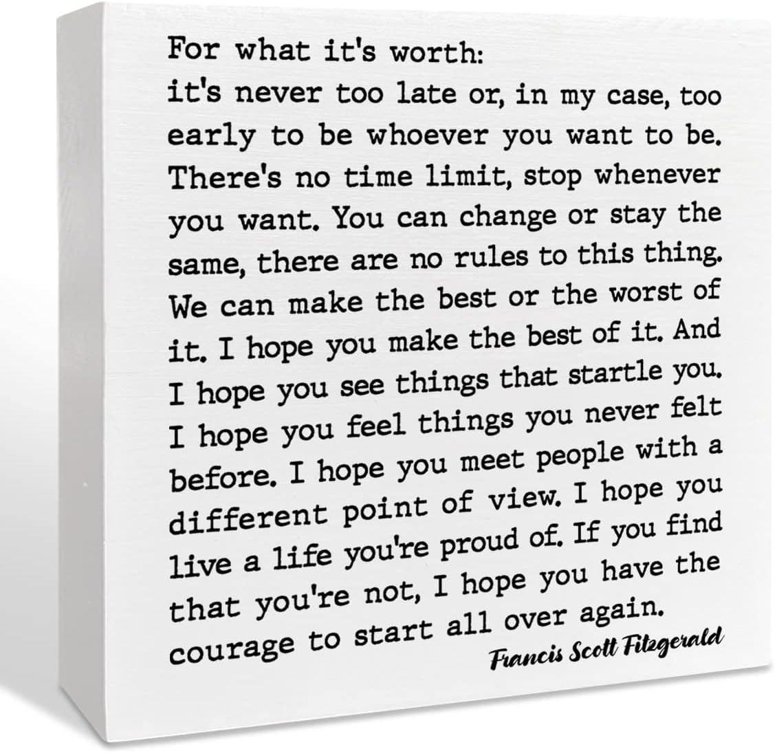Wood Box Sign 7x7Inch Inspirational Wooden Box Sign For What It'S Worth ...