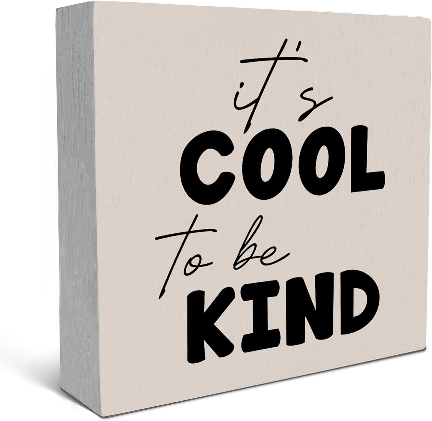 Wood Box Sign 7x7Inch Be Kind Wood Box Sign Desk Decor Its Cool To Be ...