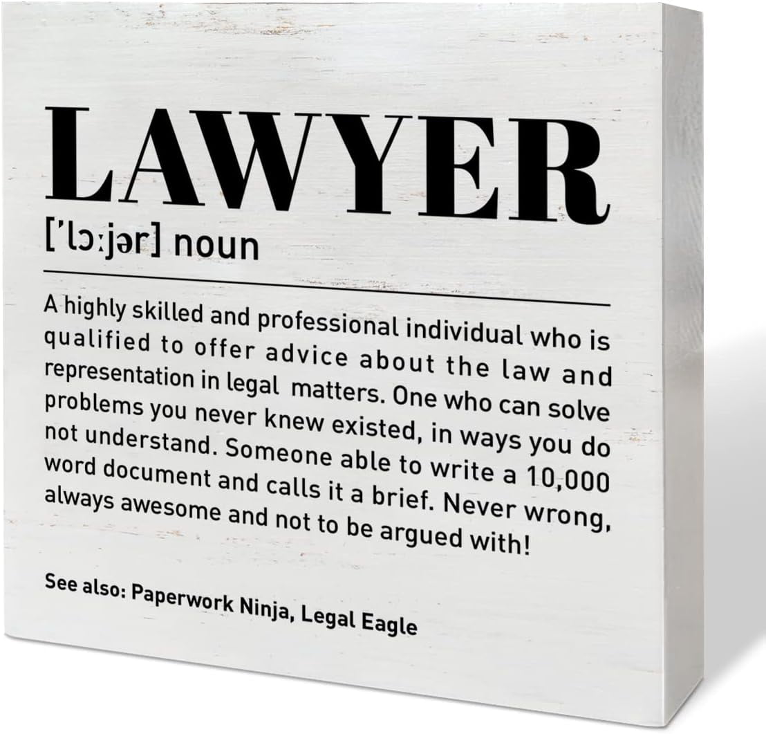 Wood Box Sign 7x7Inch Lawyer Law Student School Graduation Gifts Lawyer ...