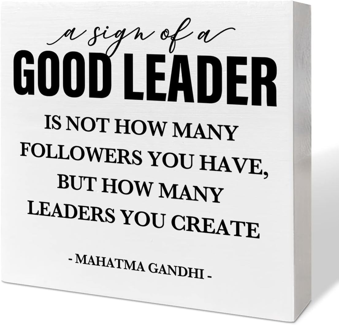 Wood Box Sign 7x7Inch Leader Thank You Appreciation Gifts For Leader ...