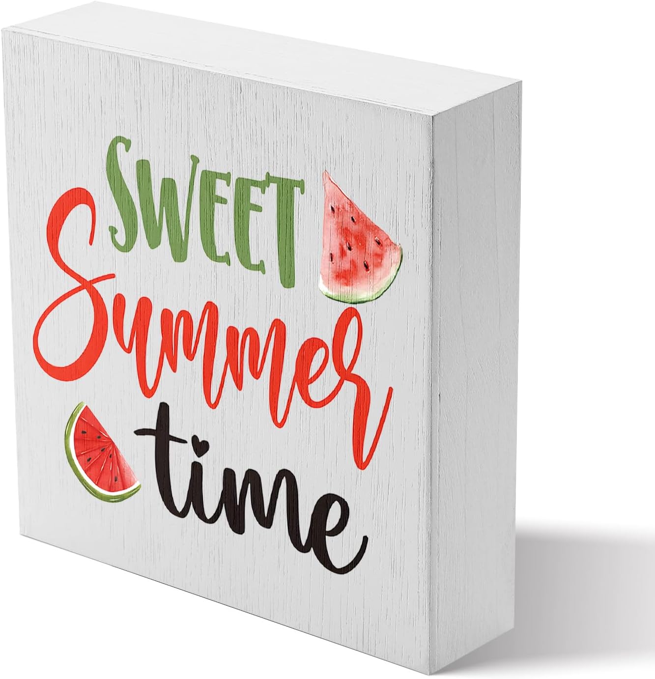 Wood Box Sign 7x7Inch Sweet Summer Time Watermelon Wooden Box Signs ...