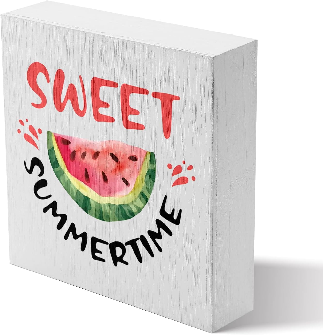 Wood Box Sign 7x7Inch Sweet Summertime Watermelon Wooden Box Signs ...