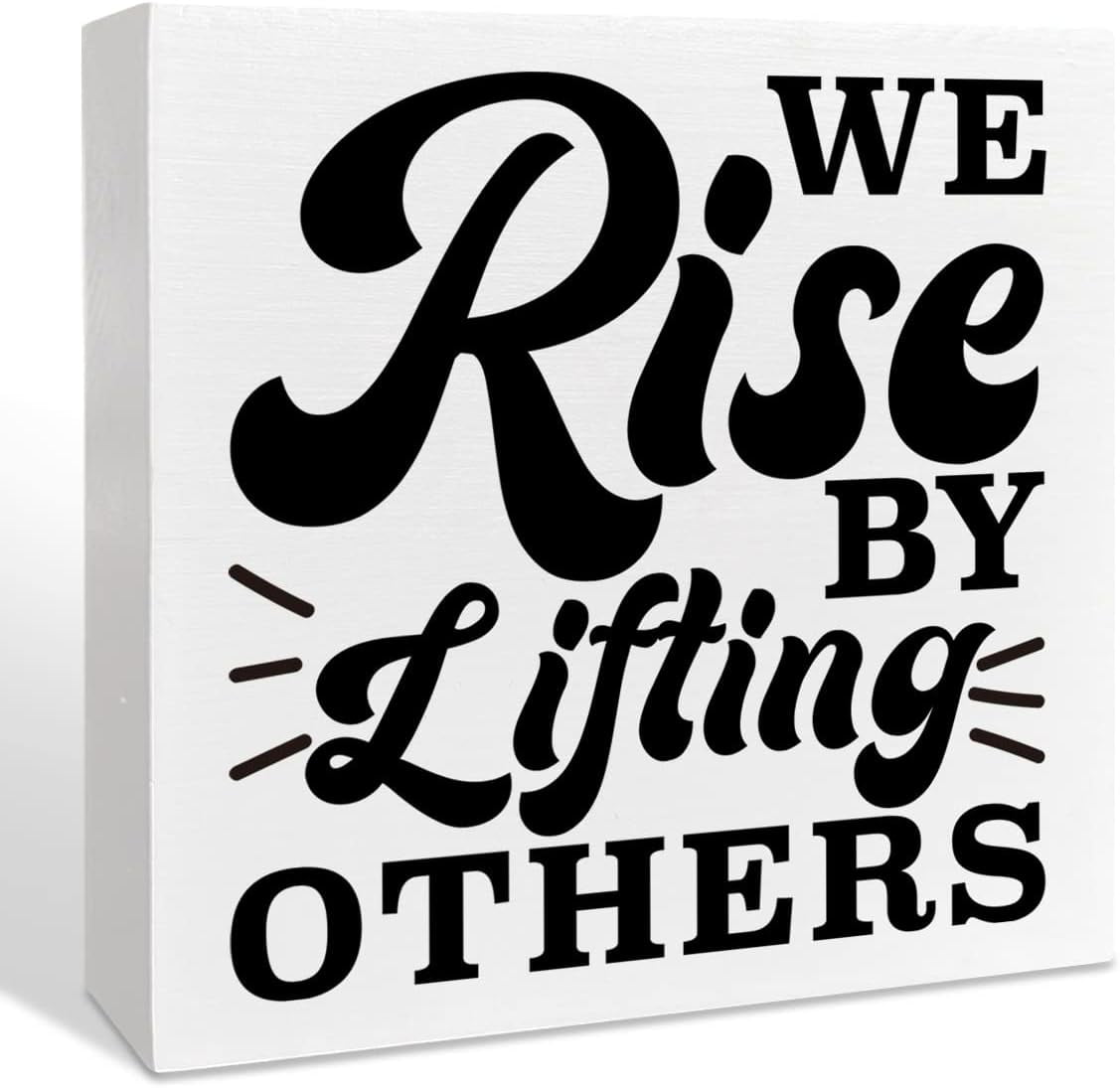 Wood Box Sign 7x7Inch Team Thank You Appreciation Gifts We Rise By ...