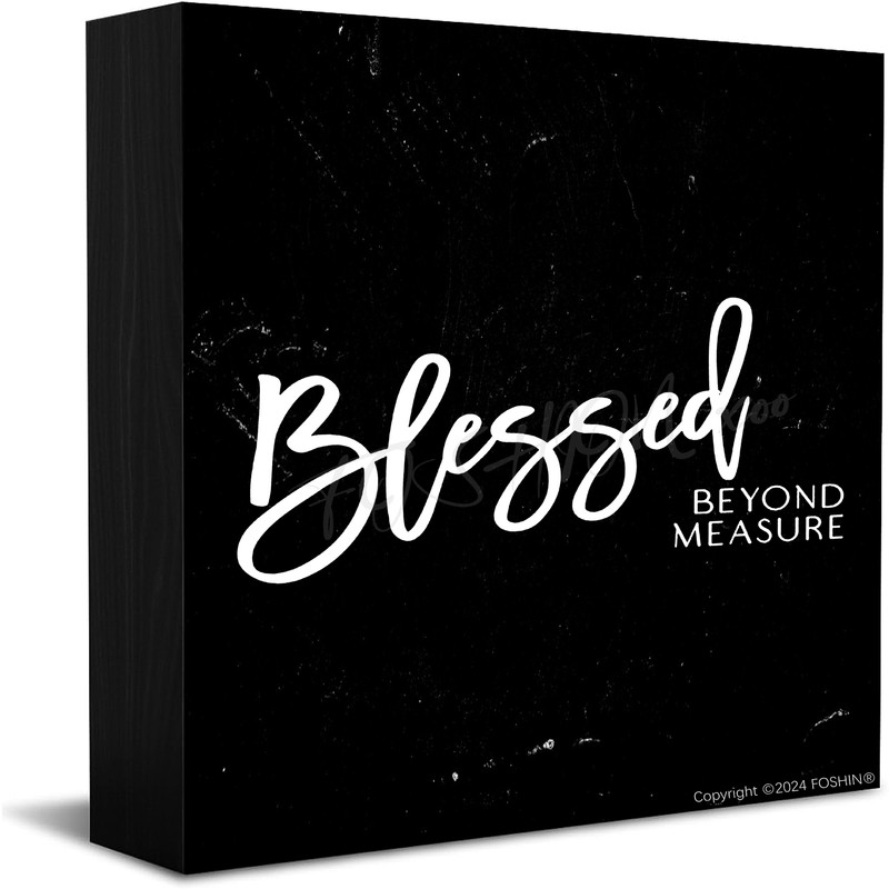 Wood Box Sign Bessed Beyond Measure Sign Blessed Sign Blessed Desk ...