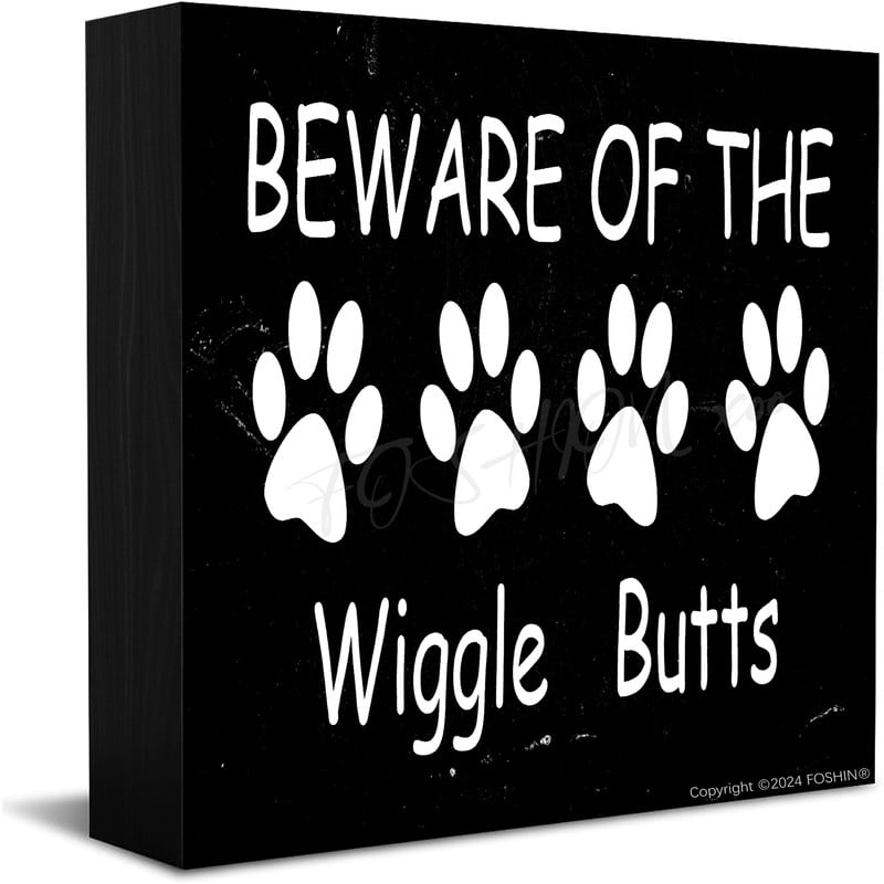 Wood Box Sign Beware Of The Wiggle Butts Wood Box Sign Rustic Wooden ...
