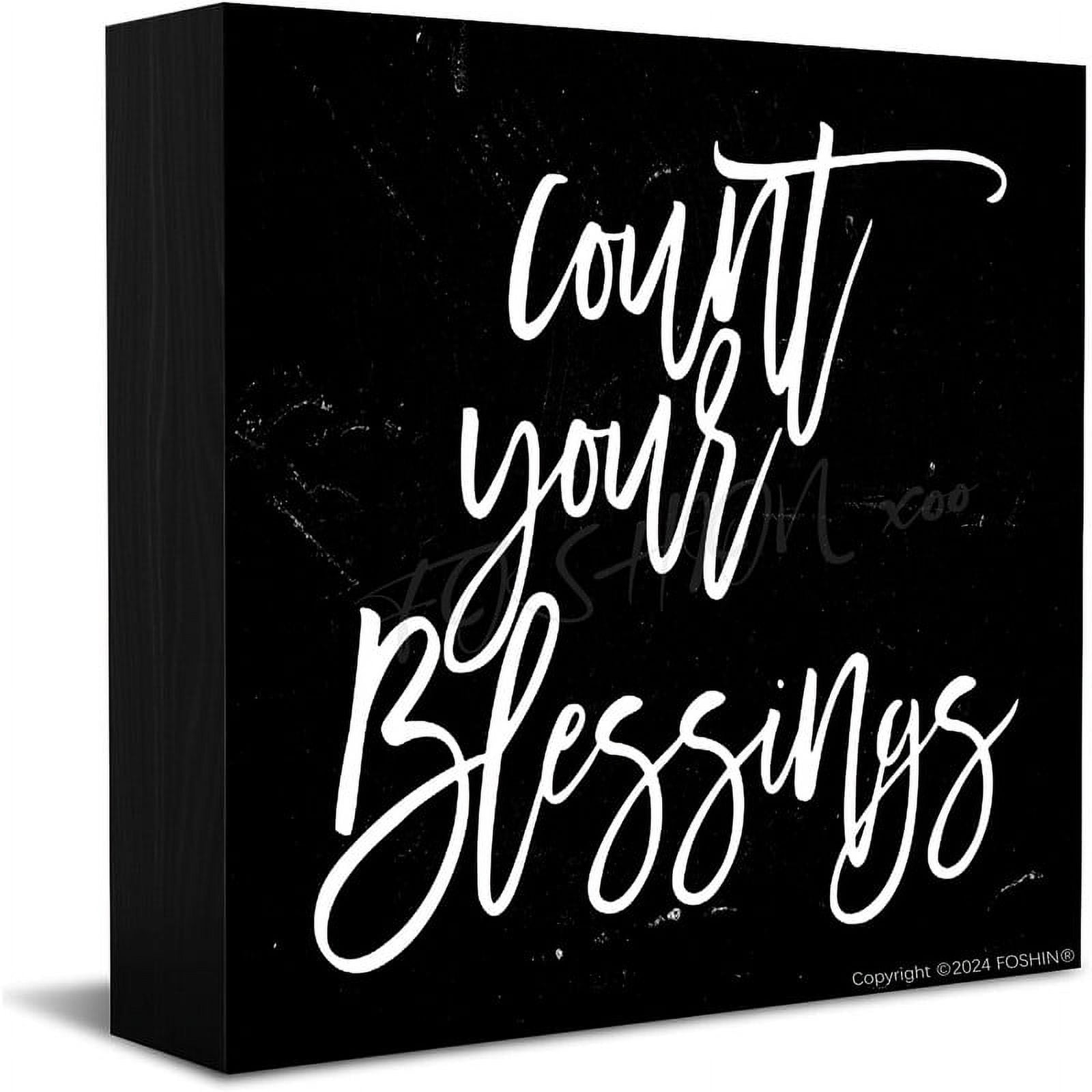 Wood Box Sign Count Your Blessings Sign Blessing Sign Farmhouse ...
