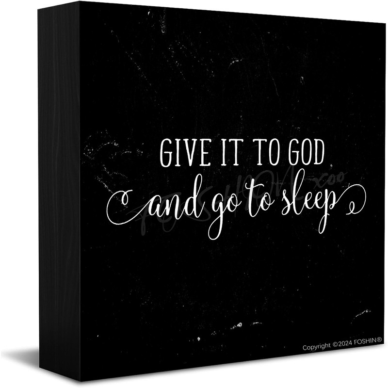 Wood Box Sign Give It To God And Go To Sleep Sign Wood Box Sign 5 X 5 ...