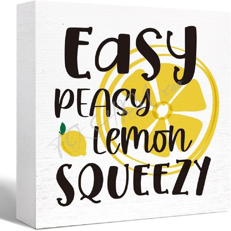 Wood Box Sign Lemon Decor Wood Box Sign Easy Peasy Lemon Squeezy ...