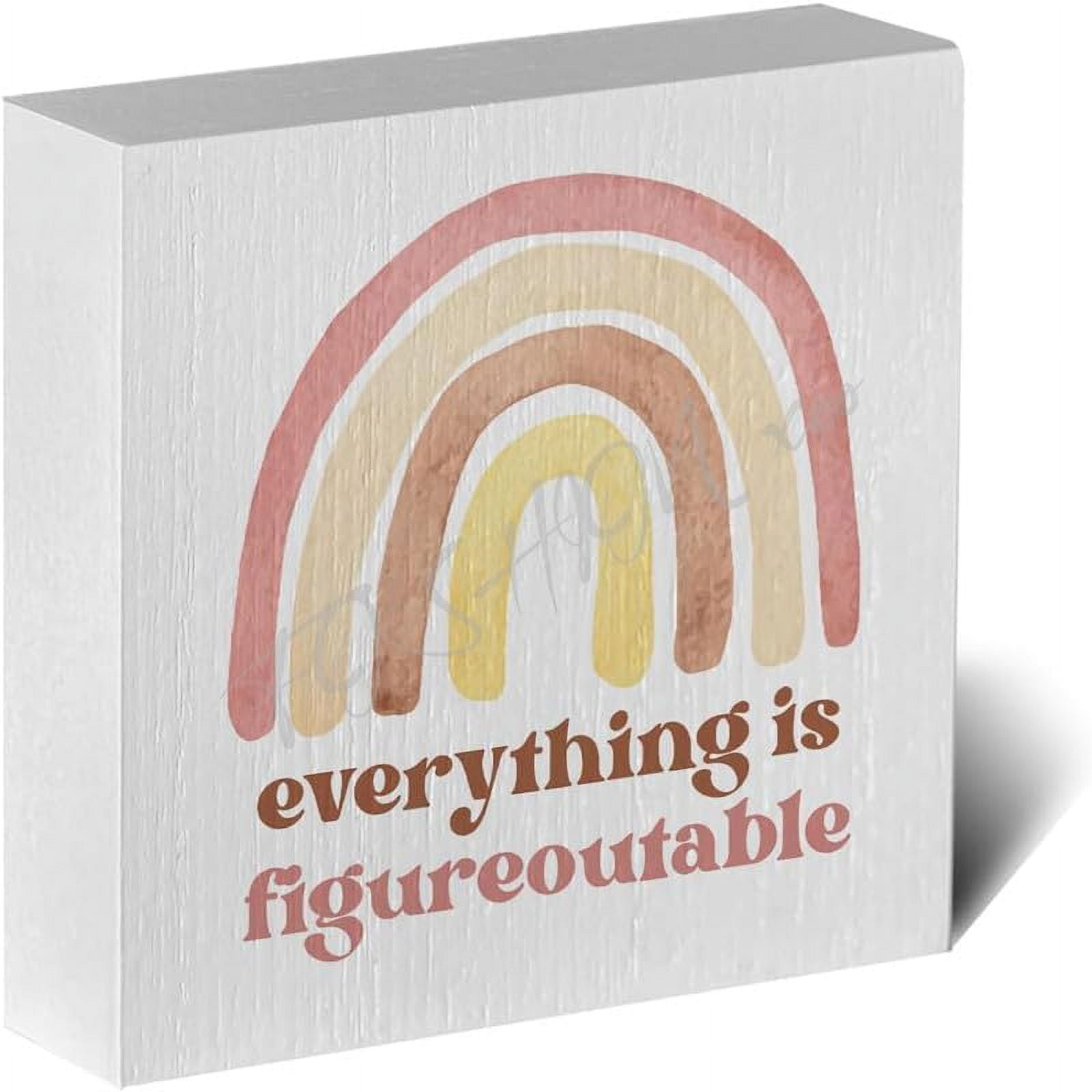 Wood Box Sign Motivational Rainbow Artwork Wood Box Sign Rustic ...