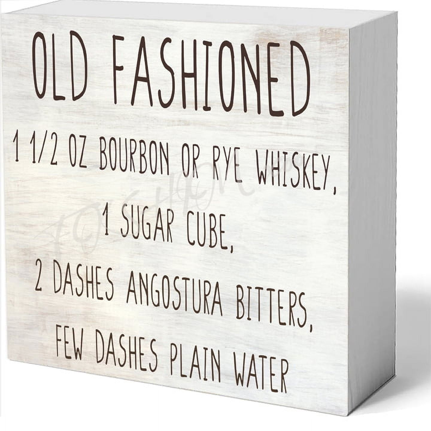 Wood Box Sign Old Fashioned Recipe Farmhouse Wooden Sign Wood Box Sign ...