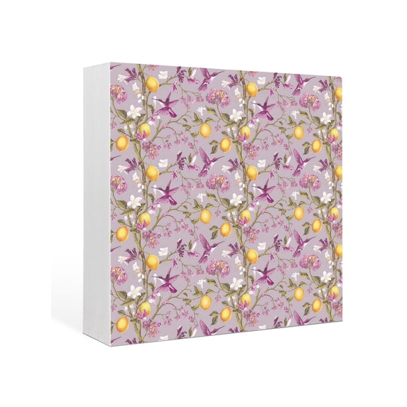 Wood Box Sign Pink Hummingbird Square Boxes Sgin Desk Decor Decorative ...