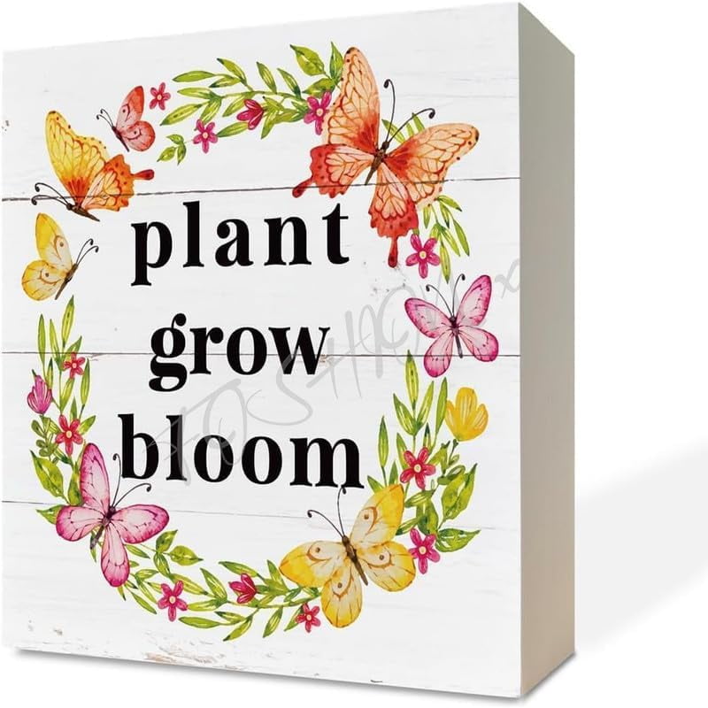 Wood Box Sign Spring Decor Sign Wooden Box Sign Inspirational Wood Sign ...