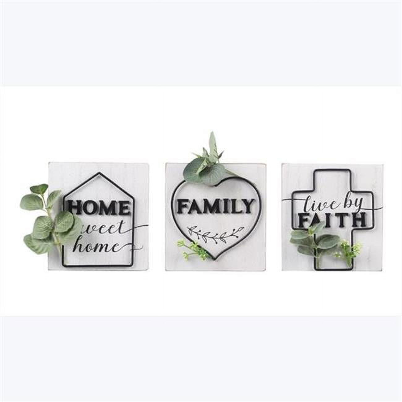 Wood Box Sign with 3D Lift Typography Twisted Wire Design & Artificial ...