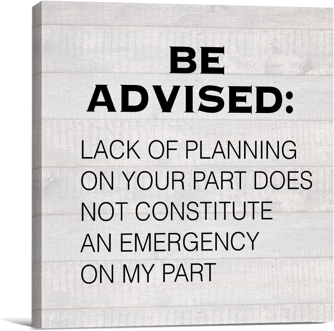 Wood Box Signs for Office Wall Art Decor Desk Sign Be Advised Lack of ...