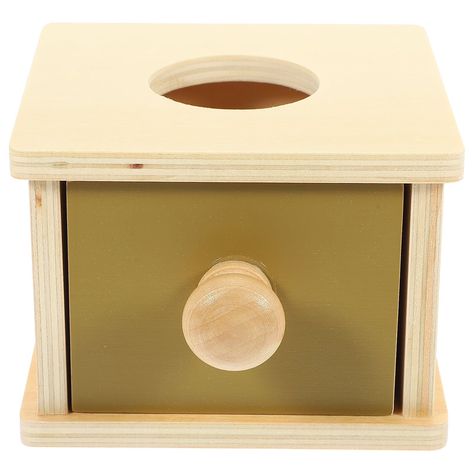 Wood Box Toy Ball Throwing Box Toy Montessori Object Permanence Box ...
