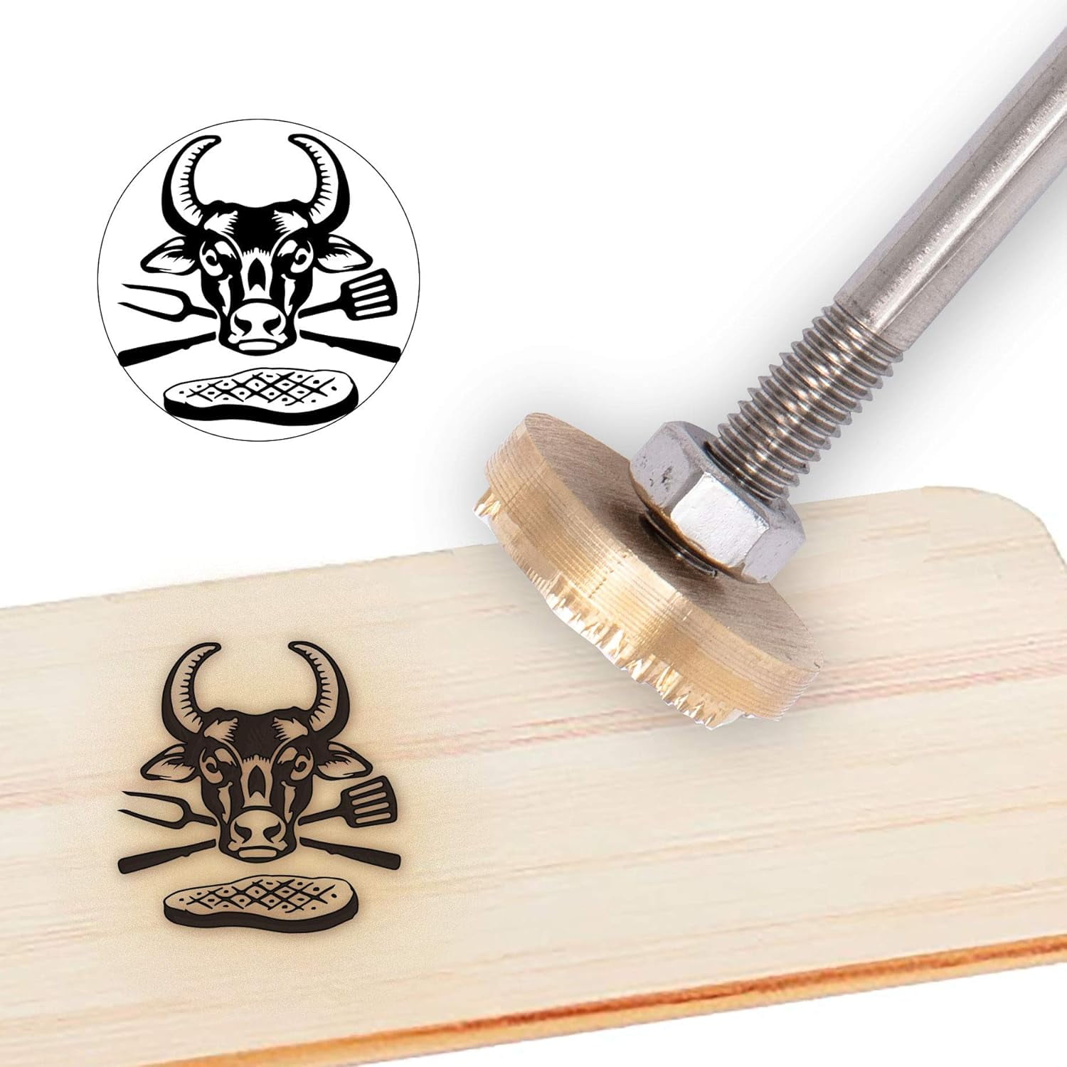 Wood Branding Iron 1.2” Leather Branding Iron Stamp Custom Logo BBQ ...