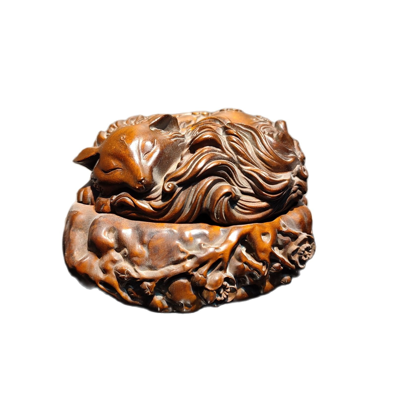 Wood Buddha Incense Holder Censer Burner Box Fox Lowrie Statue Boxwood ...