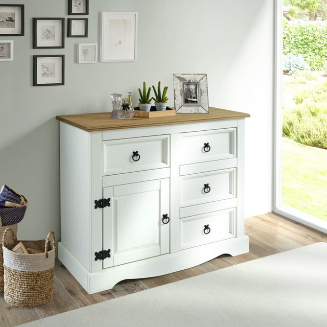 Free Shipping! Wood Buffet Sideboard 1 Door 4 Drawers Corona Snow ...