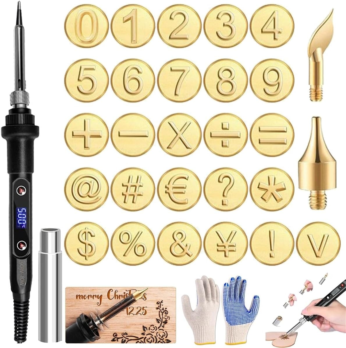 Wood Burner with Letters Stamps, Hot Stamps Tool with Alphabet, 26 ...