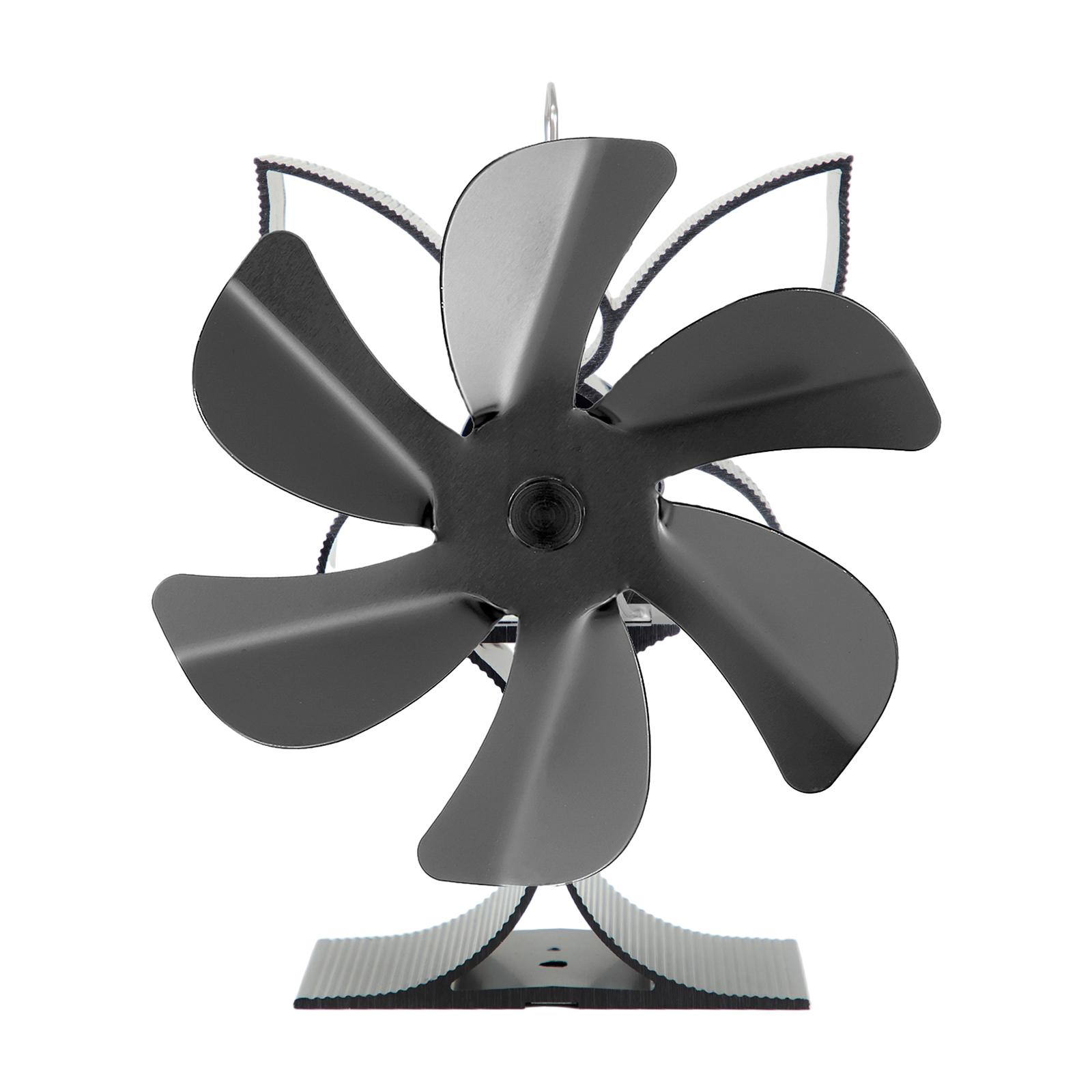 Wood Burning Fan Fireplace Fan 6 Blade Black Color Versatile Working ...