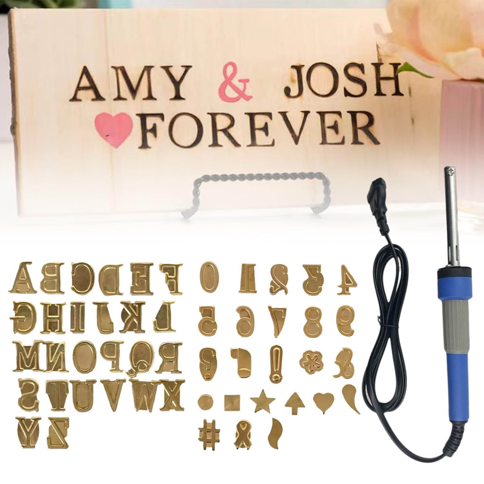 Wood Burning Kit with Letter Stamps, 2025 New Wood Burning Letter ...